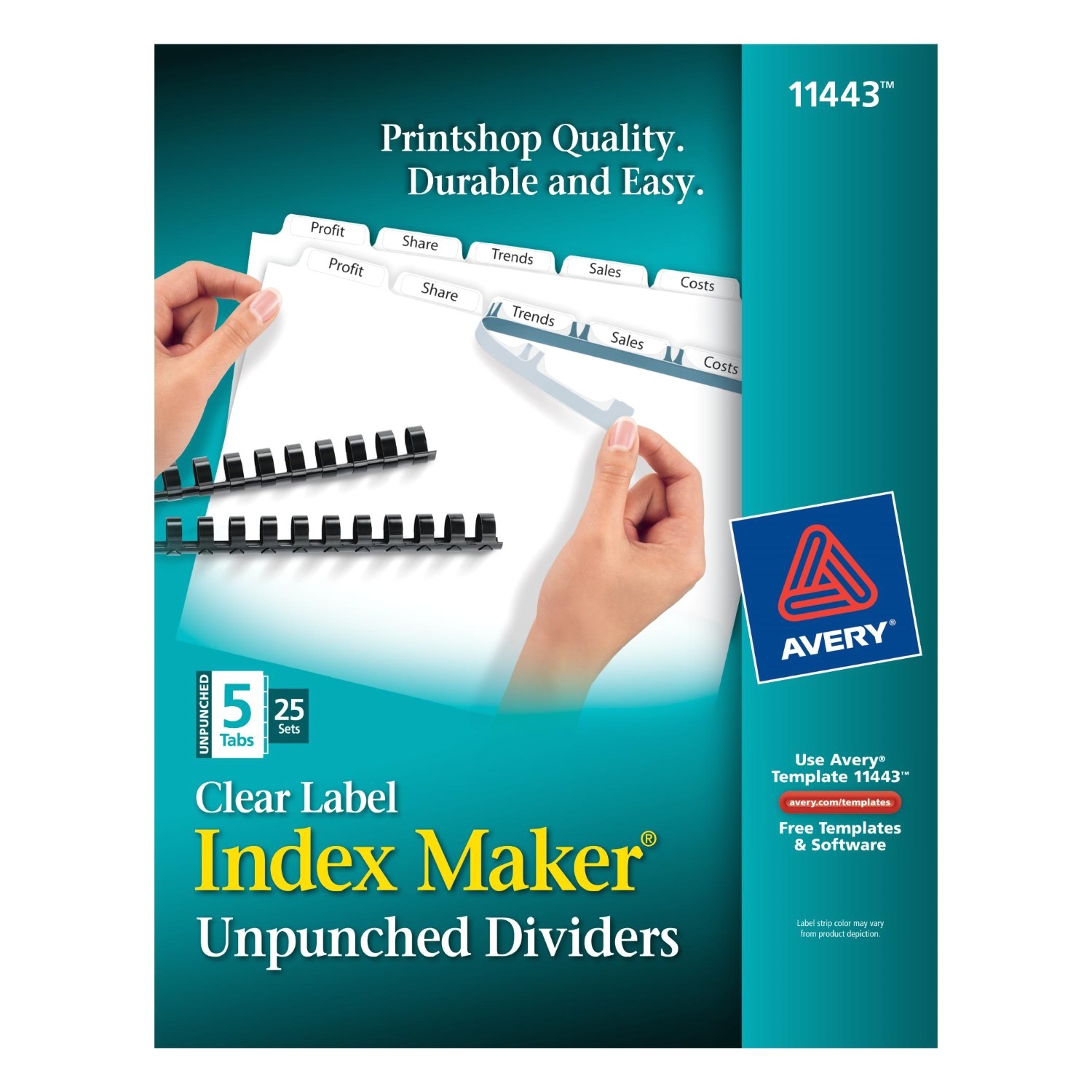 Avery 5 Tab Template 11443 Williamson ga us