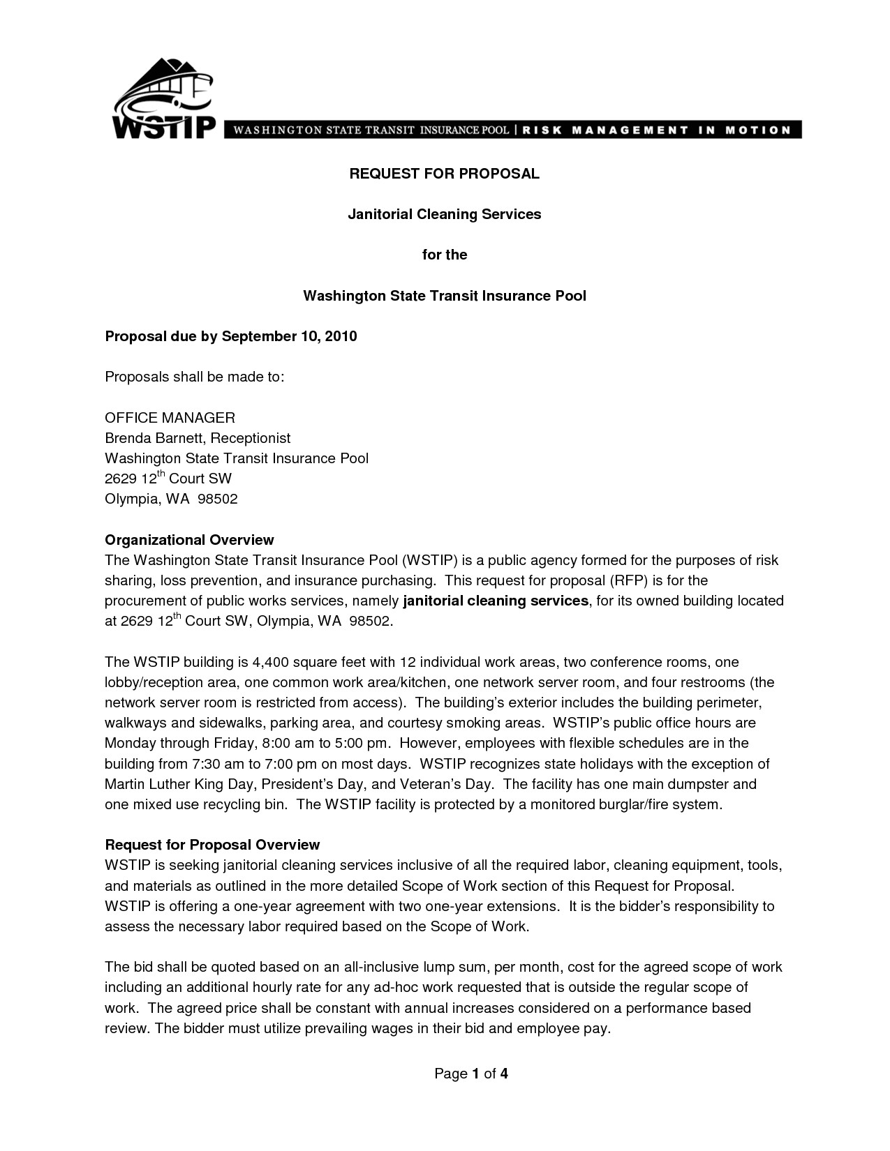 Janitorial Proposal Template Free