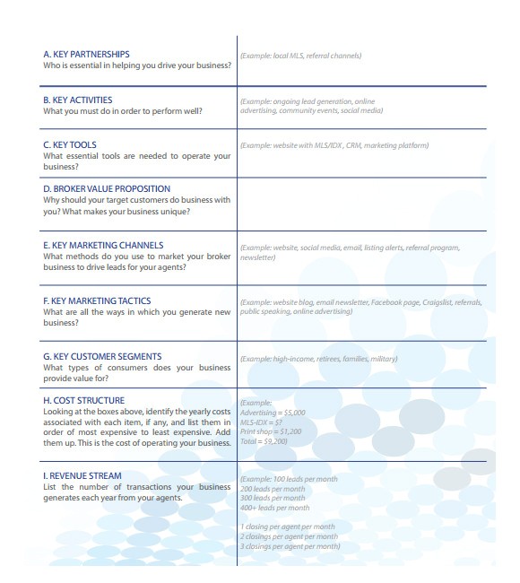 Real Estate Business Plan Template Excel Williamson ga us