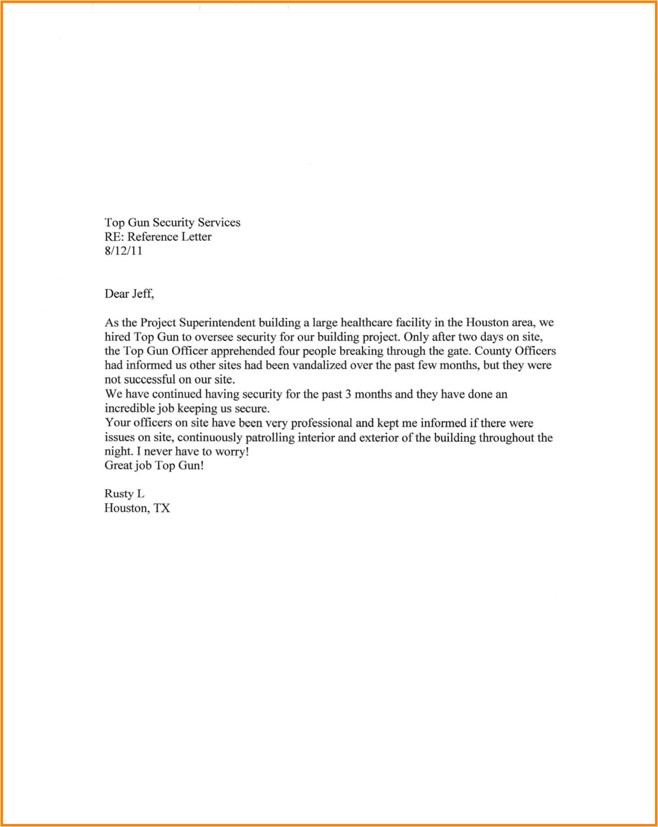  Character Reference Template For Renting Rental Recommendation Letter 