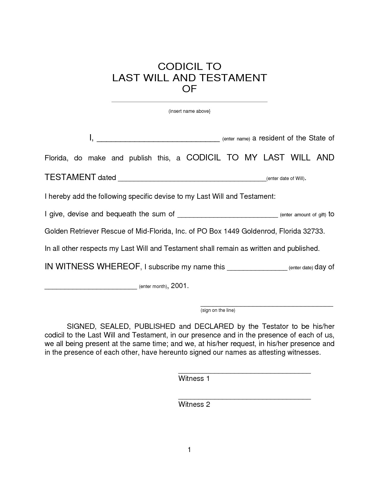 Last Wills And Testaments Free Templates Williamson ga us