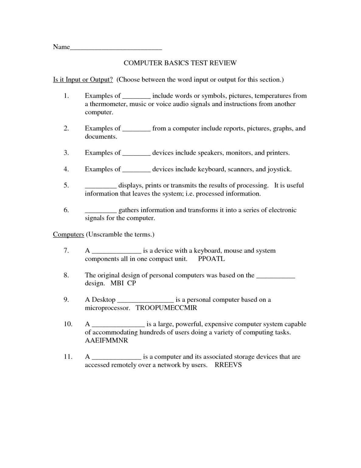 Basic Resume Worksheet 17 Best Images Of Basic Computer Skills ...
