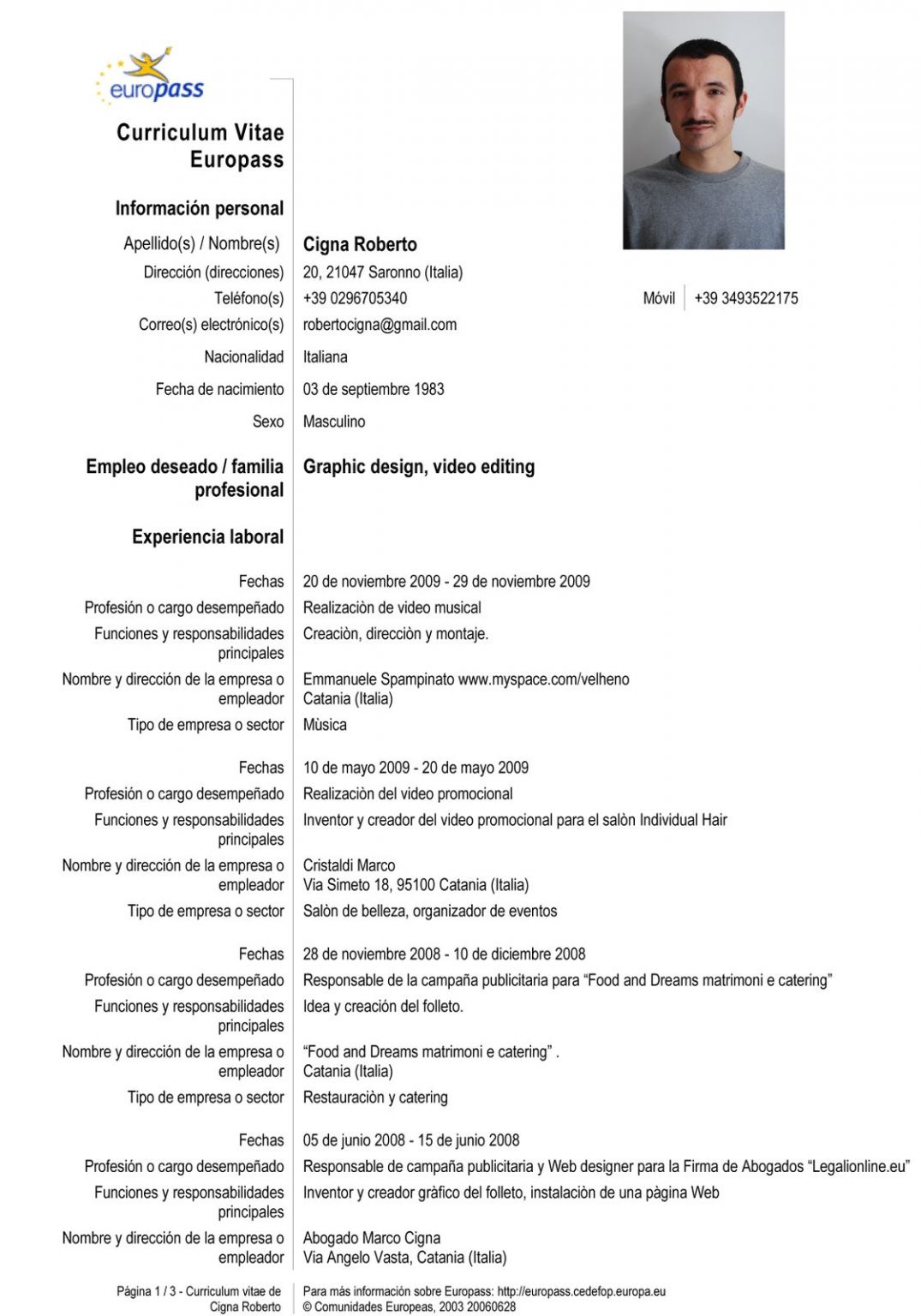 Ejemplos De Resume Profesional En Espanol 21 Curriculum Vitae Spanisch ...