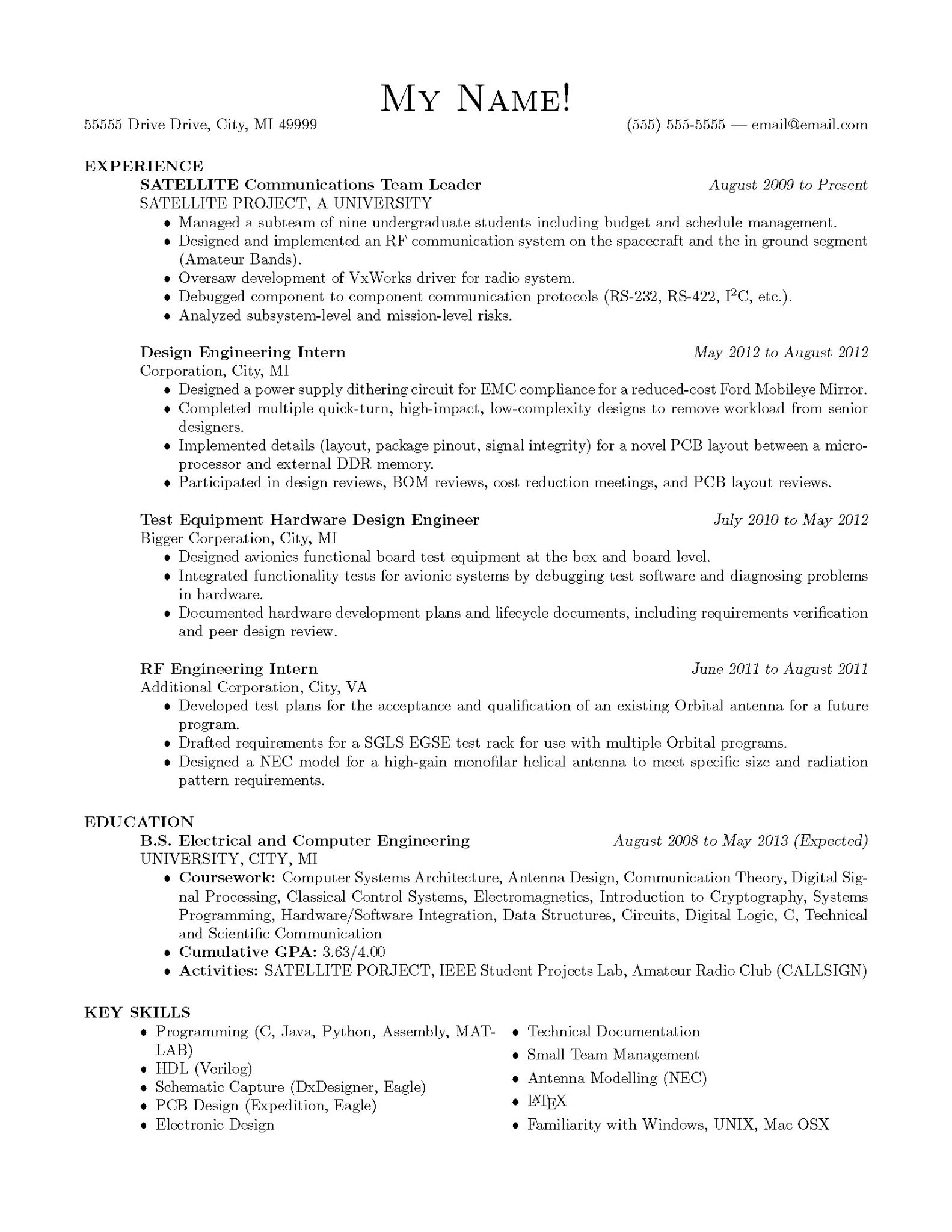 Engineering Graduate Resume Sample Resume for Fresh Graduate Chemical ...