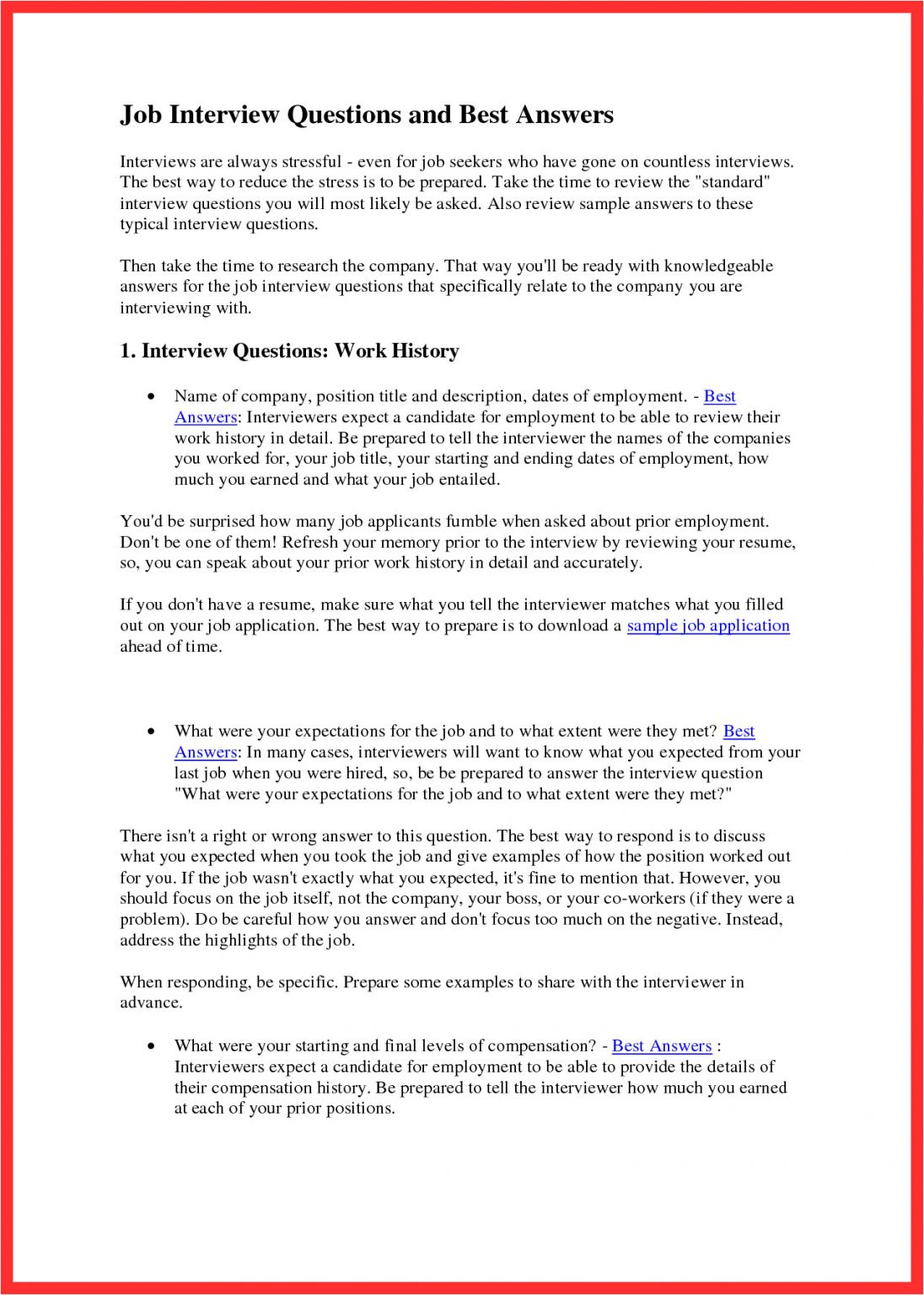 Good Resume for Job Interview Job Interview Sample Good Resume format ...