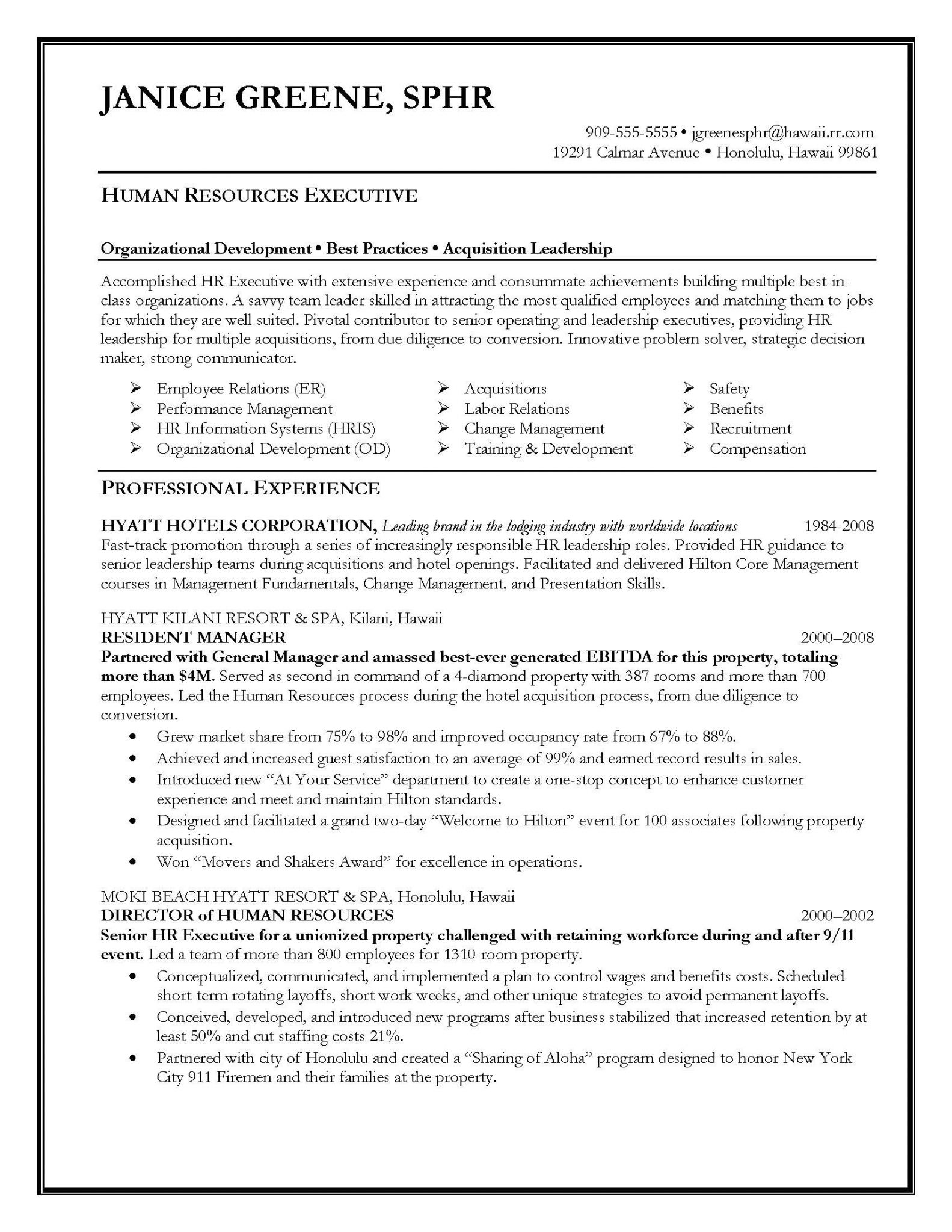 Hr Executive Resume Sample Resume Samples Elite Resume Writing ...