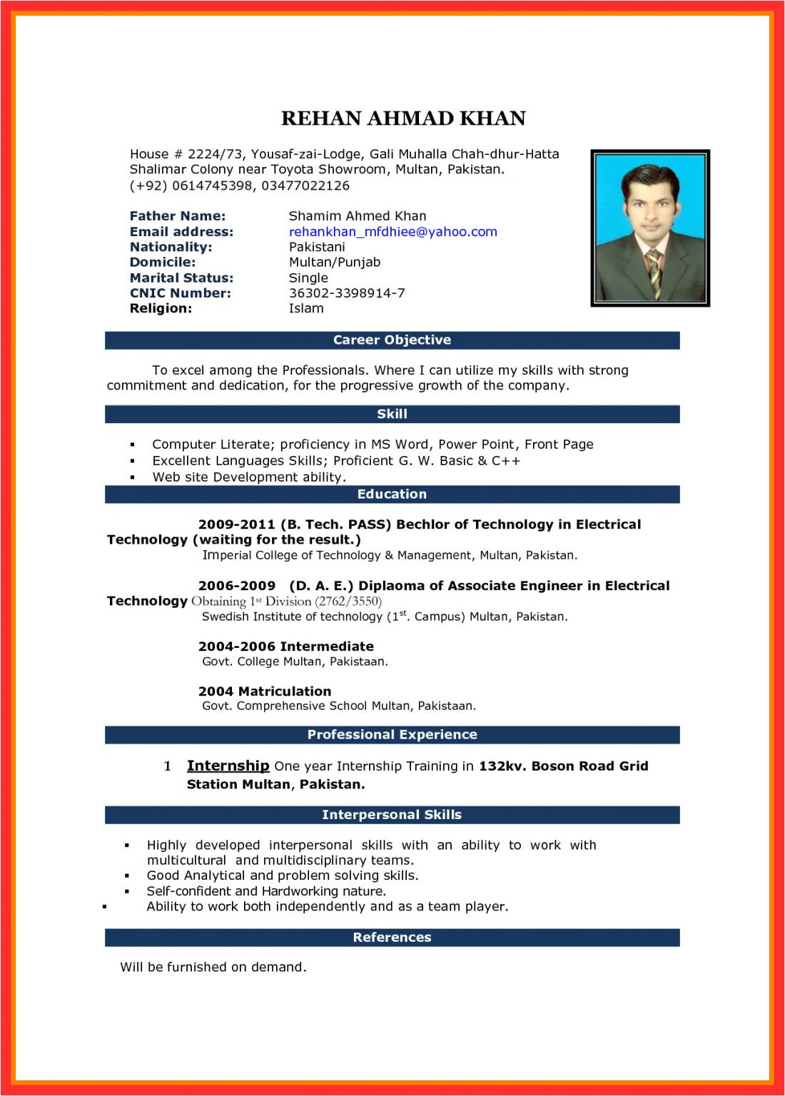 Latest Resume format In Word Latest Resume Sample Good Resume format ...