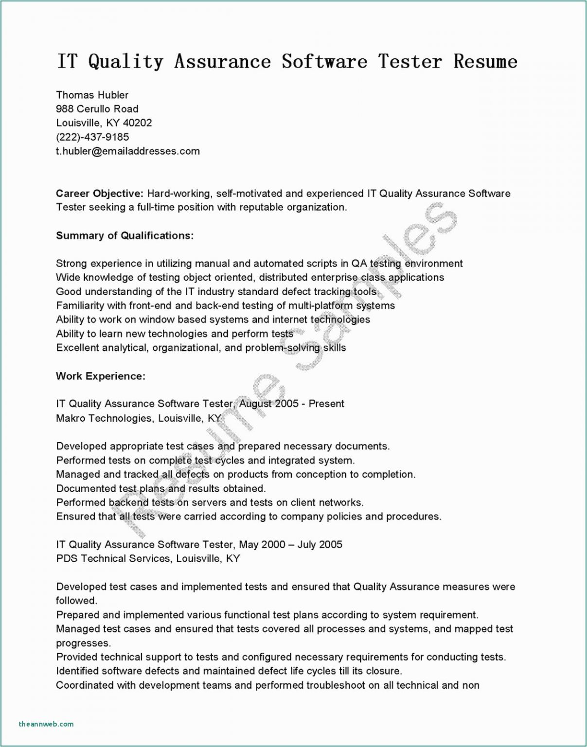 Resume format for Testing Freshers Manual Testing Resume format for ...