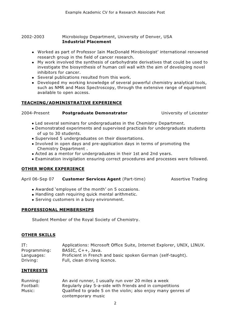 Resume Format Academic Free Resume Templates