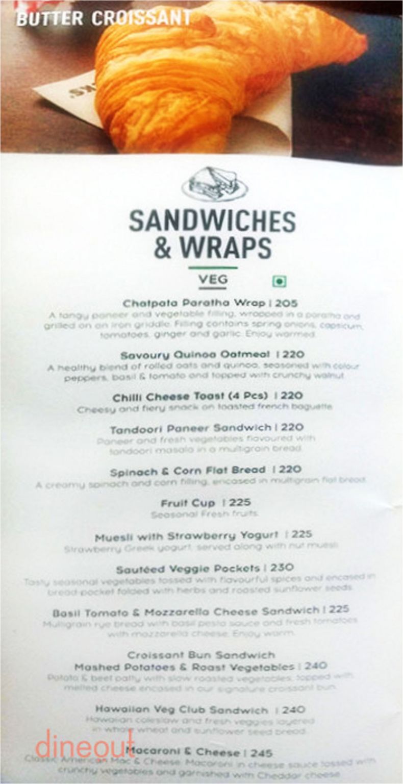 Border Parotta Velachery Menu Card Menu Of Starbucks Velachery Chennai ...