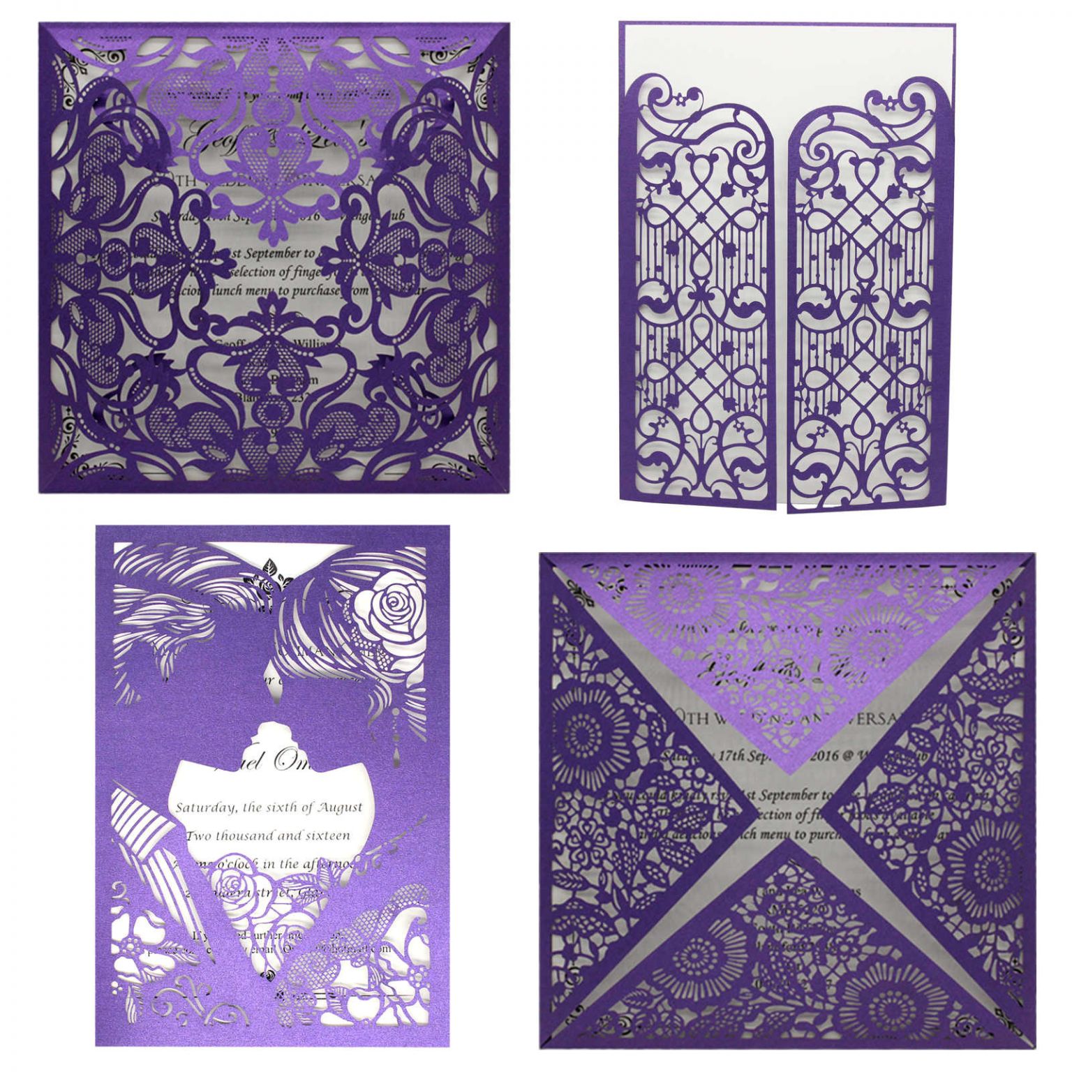 Card Inserts for Handmade Cards 10 Kits Purple Elegant Laser Cut ...