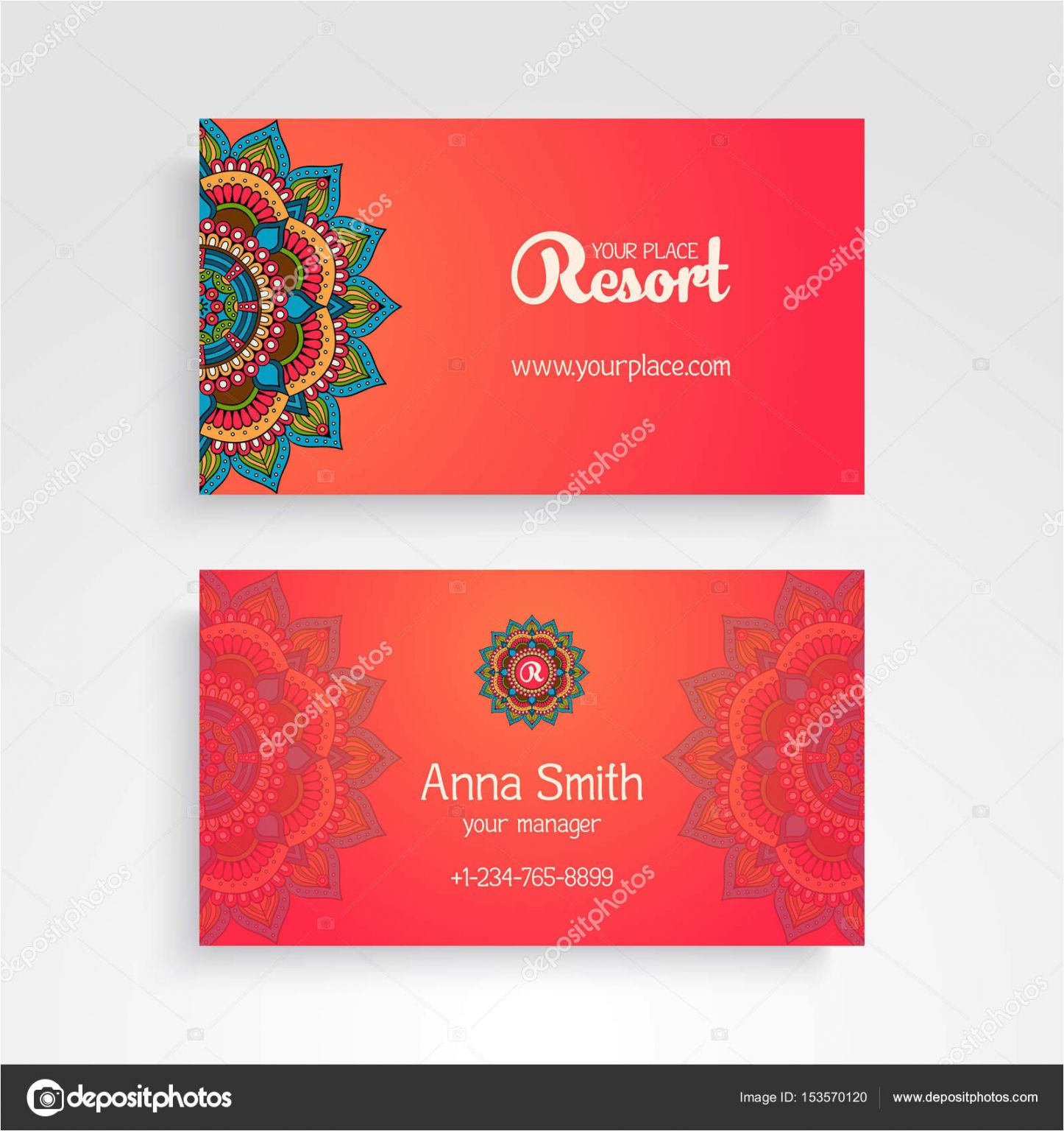 Flower Decoration Visiting Card Design Business Card Vintage Decorative ...