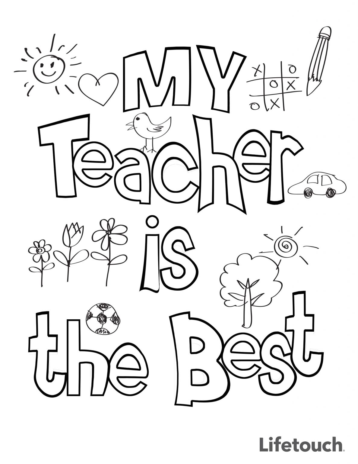 Happy Teachers Day Thank You Card Teacher Appreciation Coloring Sheet ...