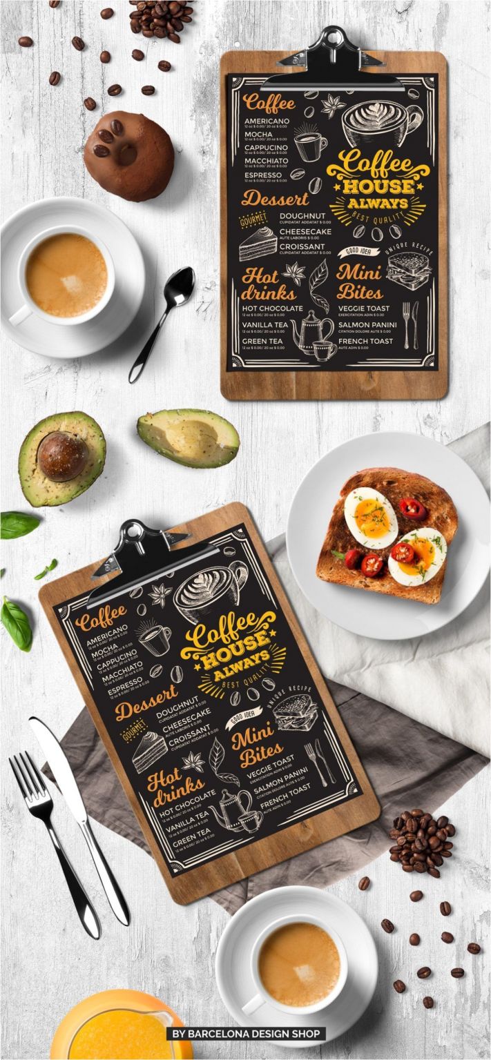 New Modern Cafe Menu Card Coffee Menu Template Coffee Menu Coffee Shop ...