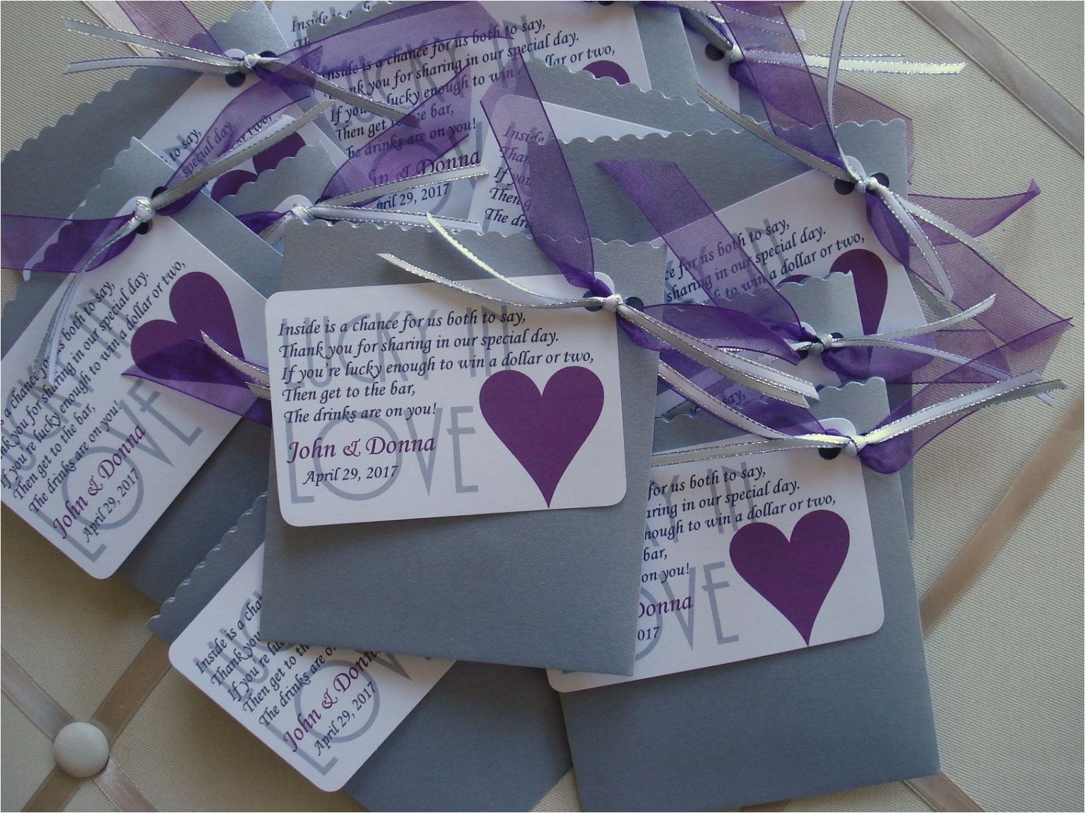 Scratch Card Wedding Favours Poem Lottery Ticket Wedding Favor ...