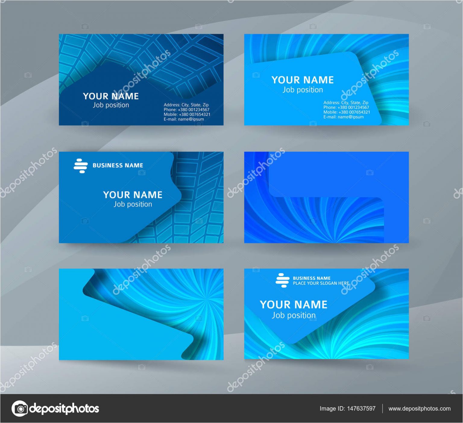 Visiting Card Background Eps File Business Card Background Blue Set Of ...