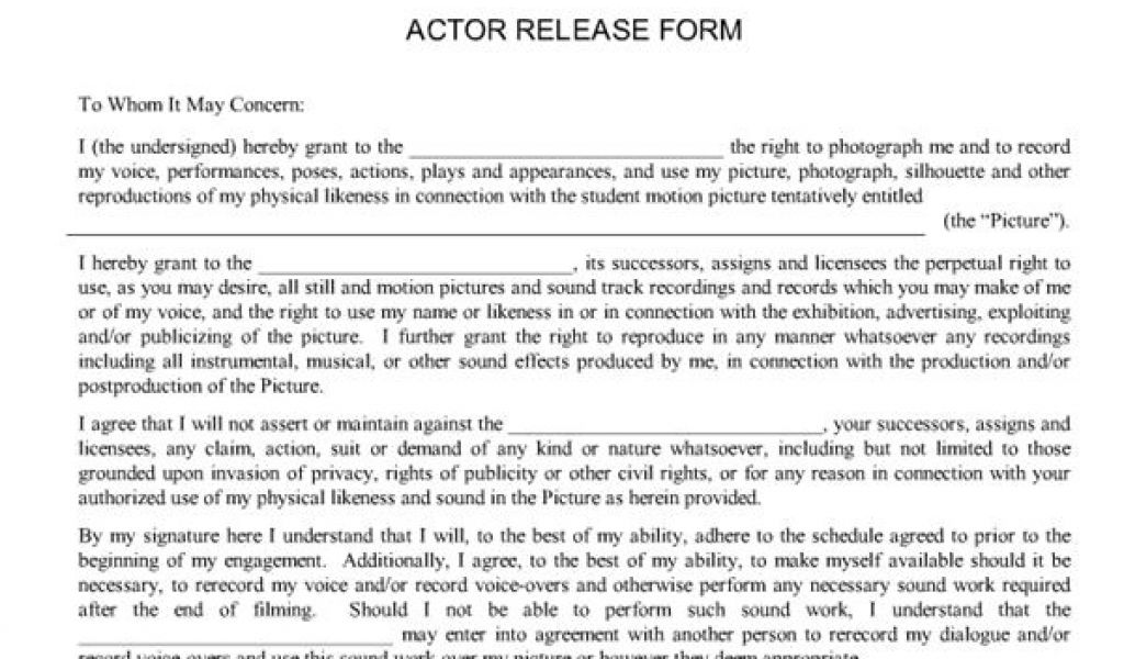 Actor Contract Template Student Film Production forms What Types Of ...