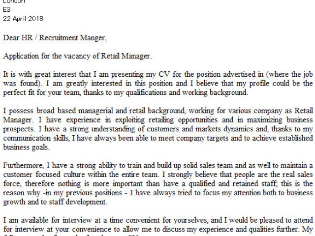 British Cover Letter Examples Retail Cover Letter Example Icover Org Uk 