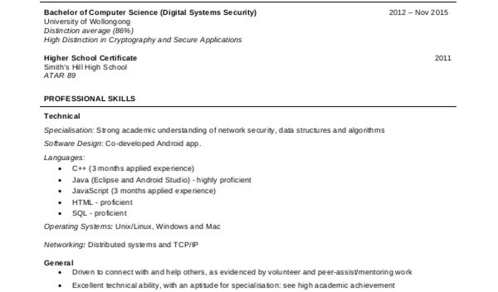 Sample Resume For Cse Students 9 Student Resume Templates Pdf Doc Free